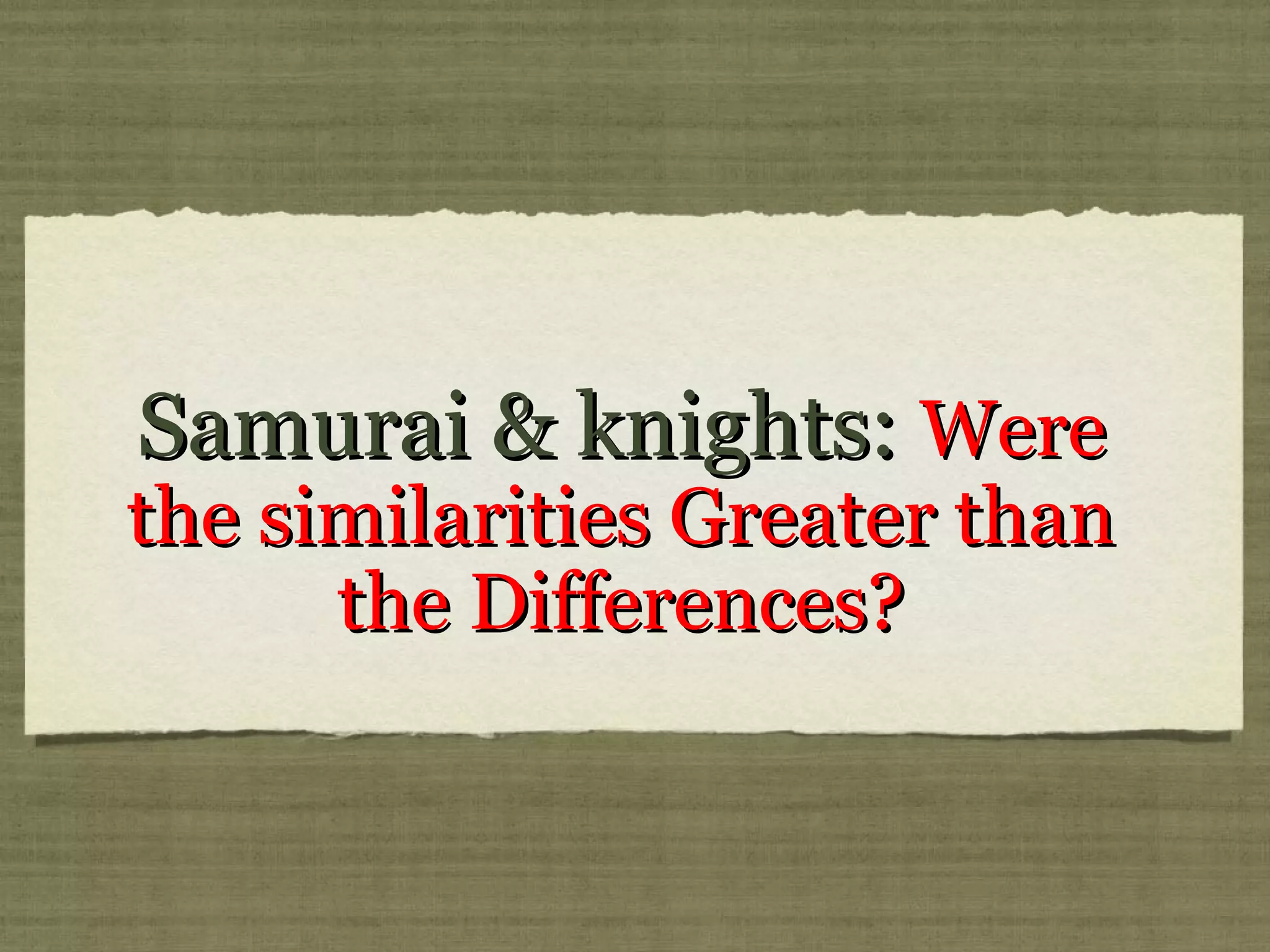 Samurai and Knights DBQ packets answers | PPT