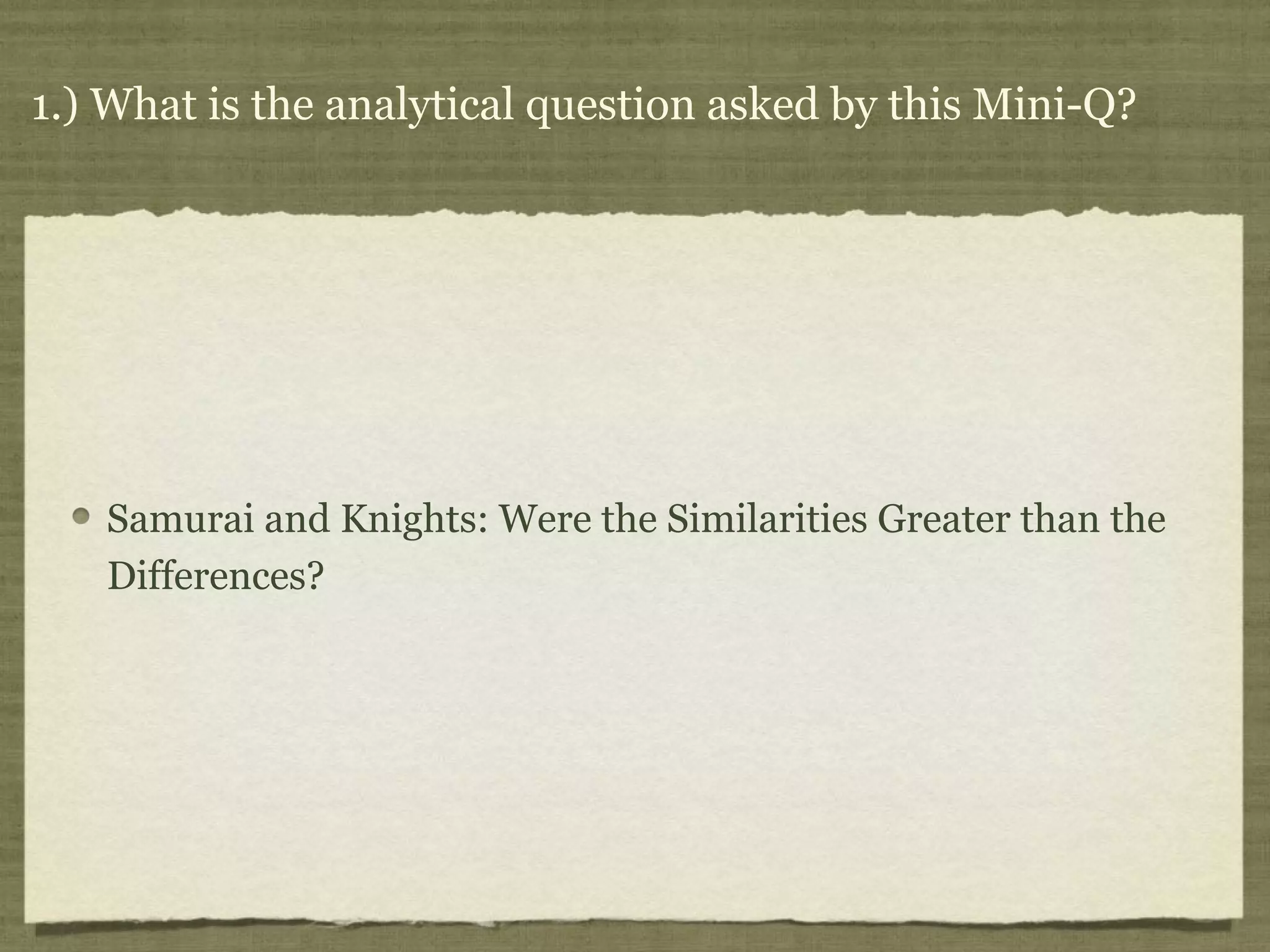 Samurai and Knights DBQ packets answers | PPT