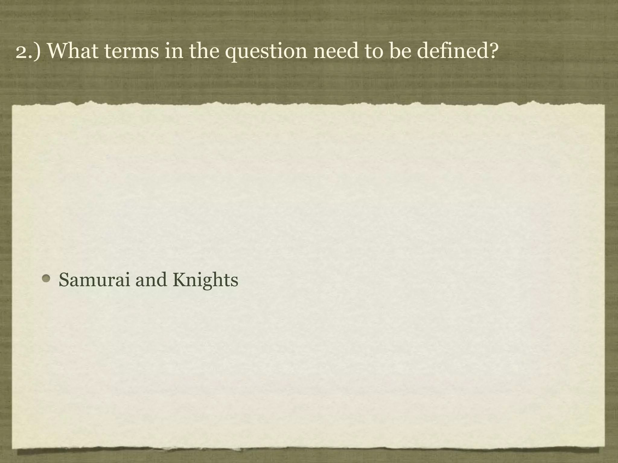 Samurai and Knights DBQ packets answers | PPT