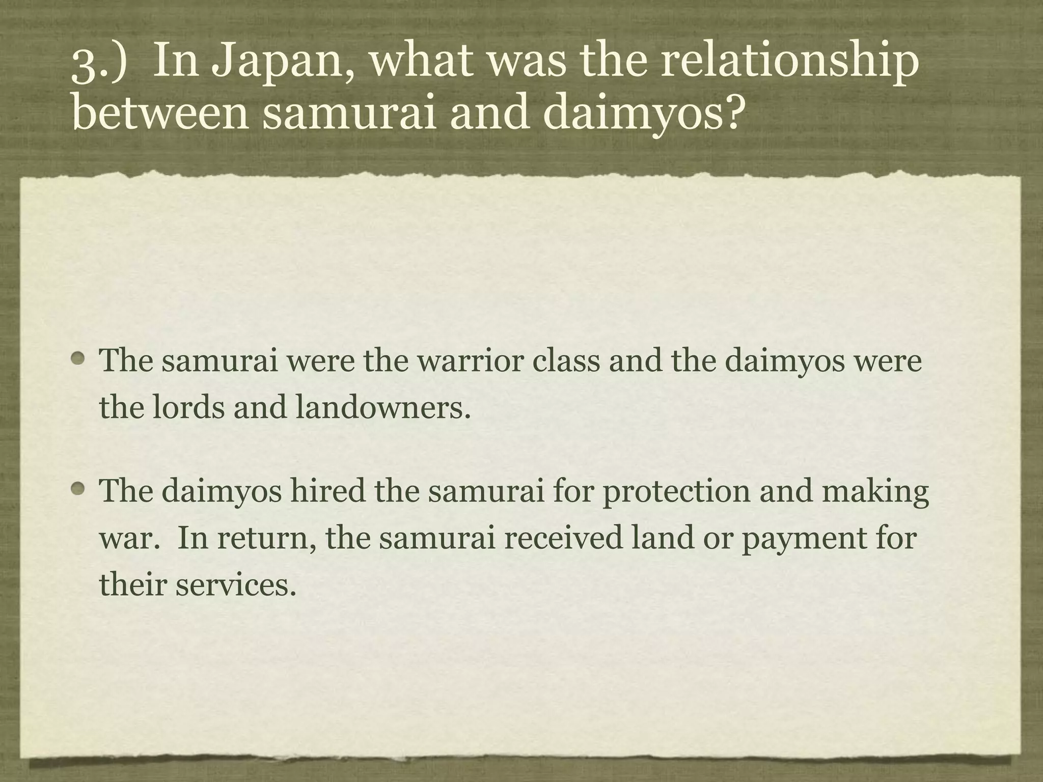 Samurai and Knights DBQ packets answers | PPT