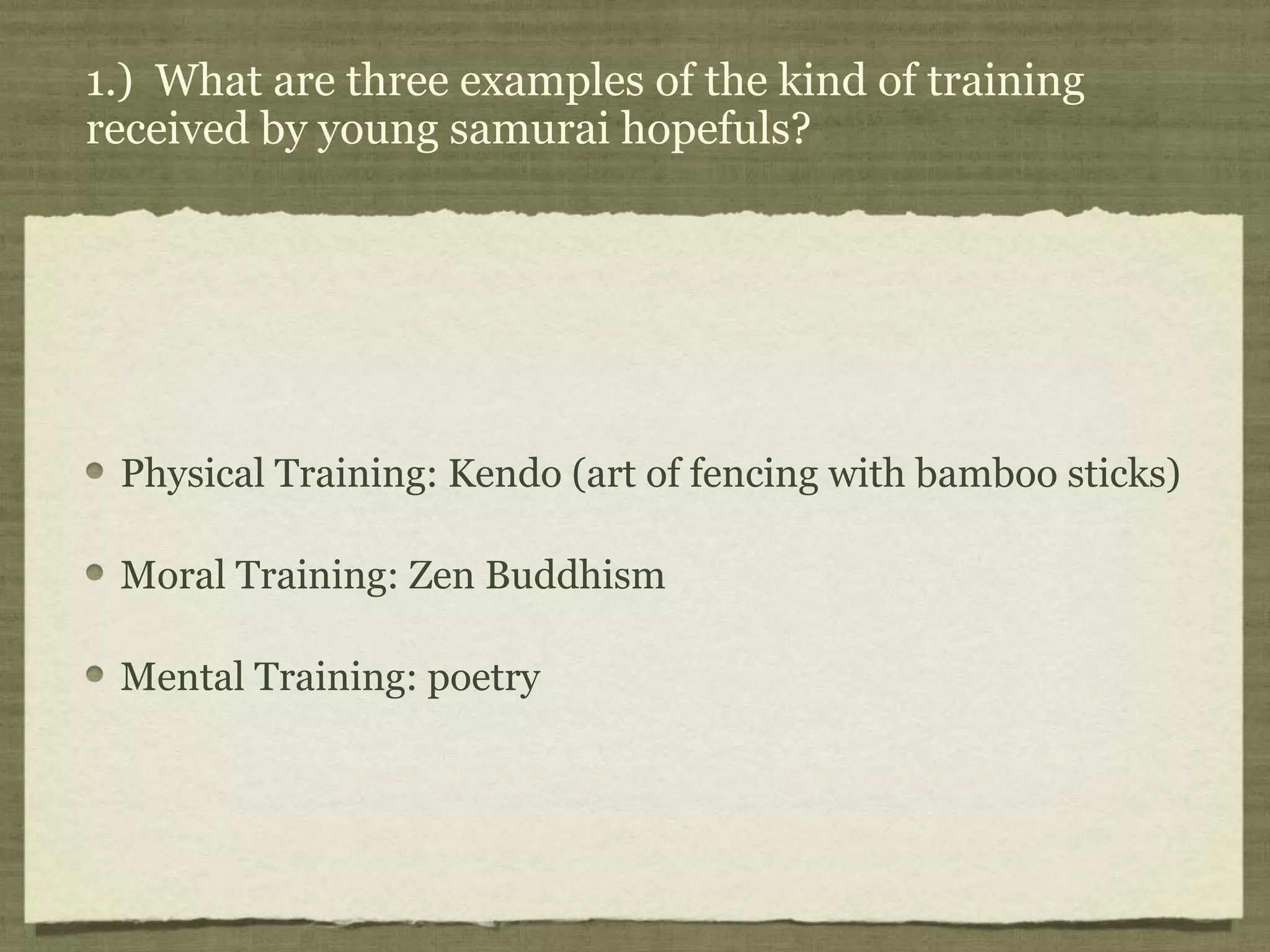 Samurai and Knights DBQ packets answers | PPT