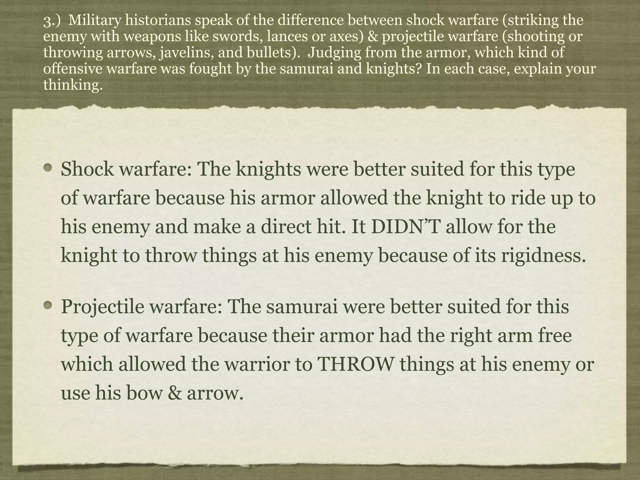Samurai and Knights DBQ packets answers | PPT