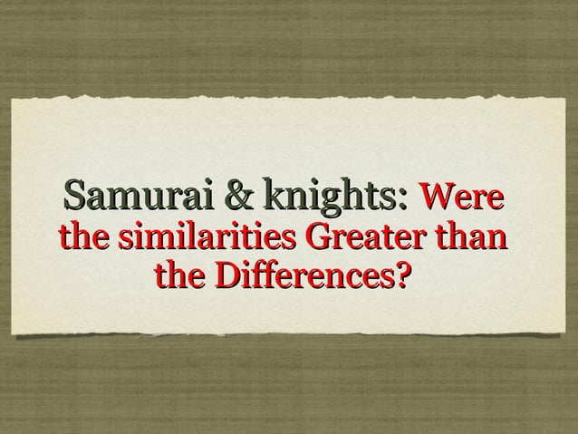 Samurai and Knights DBQ packets answers | PPT