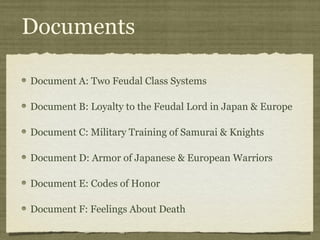 Samurai and Knights DBQ packets answers | PPT