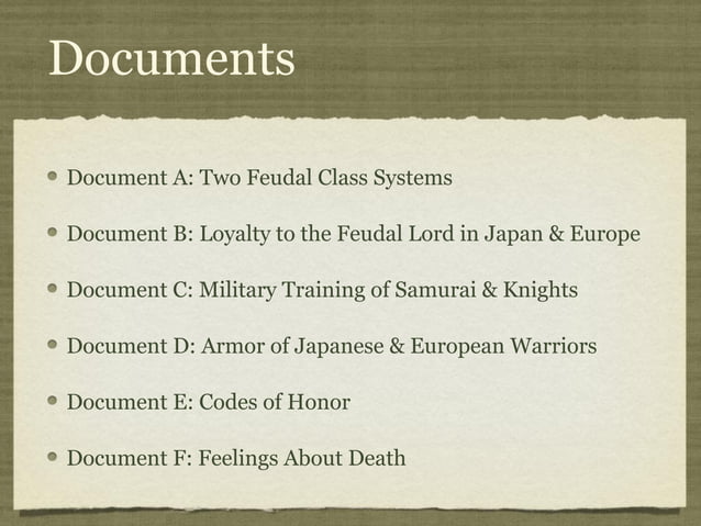 Samurai and Knights DBQ packets answers | PPT