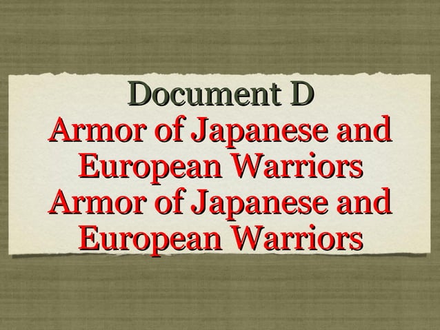 Samurai and Knights DBQ packets answers | PPT