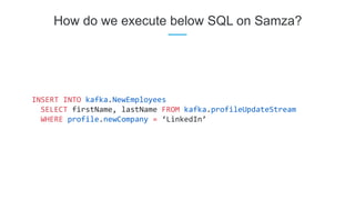 Stream Processing using Samza SQL | PPTX | Databases | Computer Software and Applications