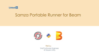 Samza portable runner for beam | PPT