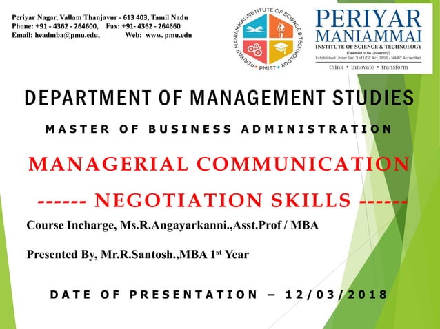Negotiation Skills | PPT