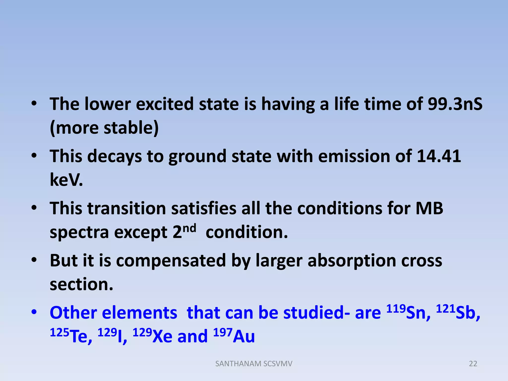 Mossbauer spectroscopy - Principles and applications | PPSX