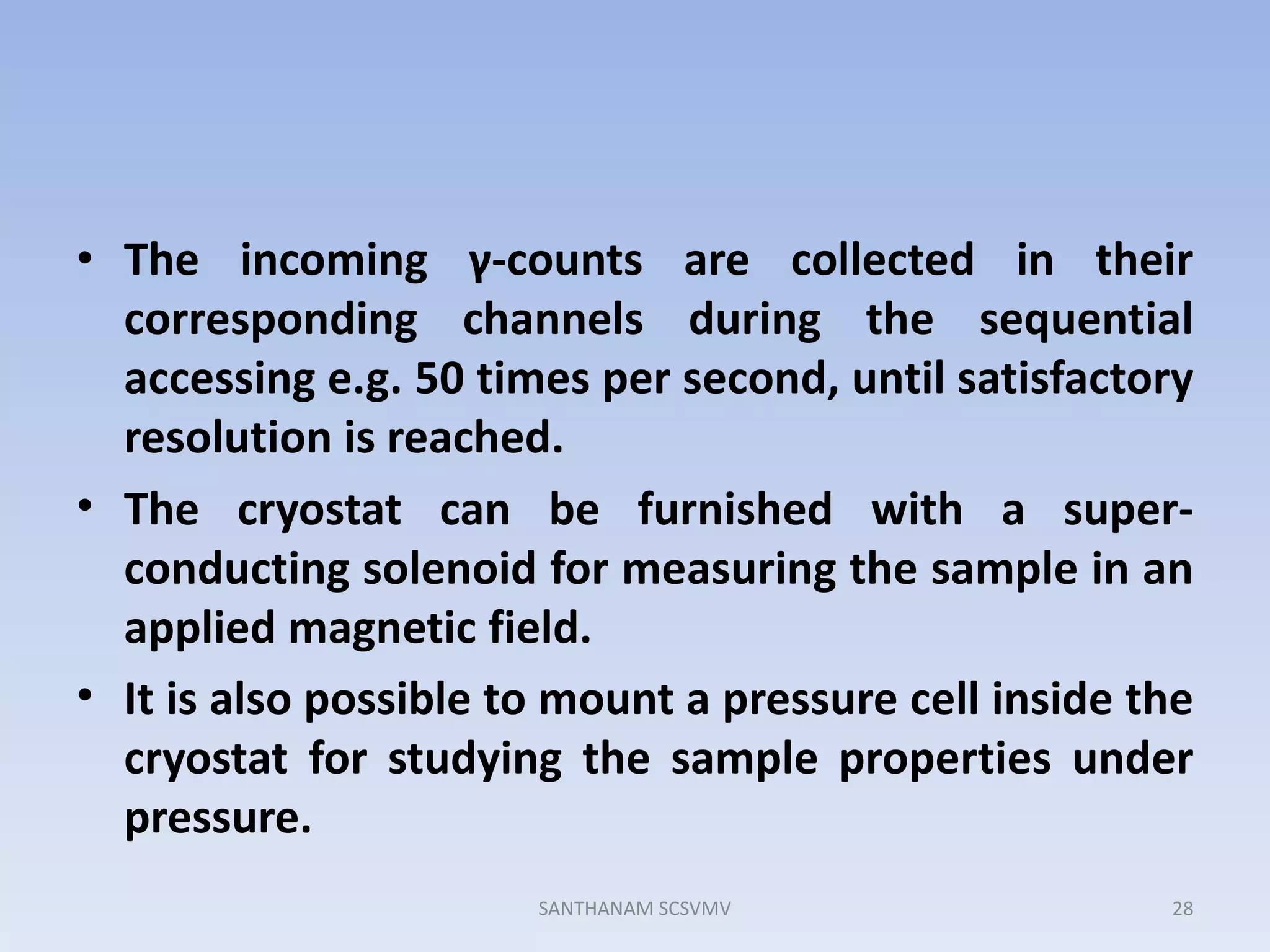 Mossbauer spectroscopy - Principles and applications | PPSX