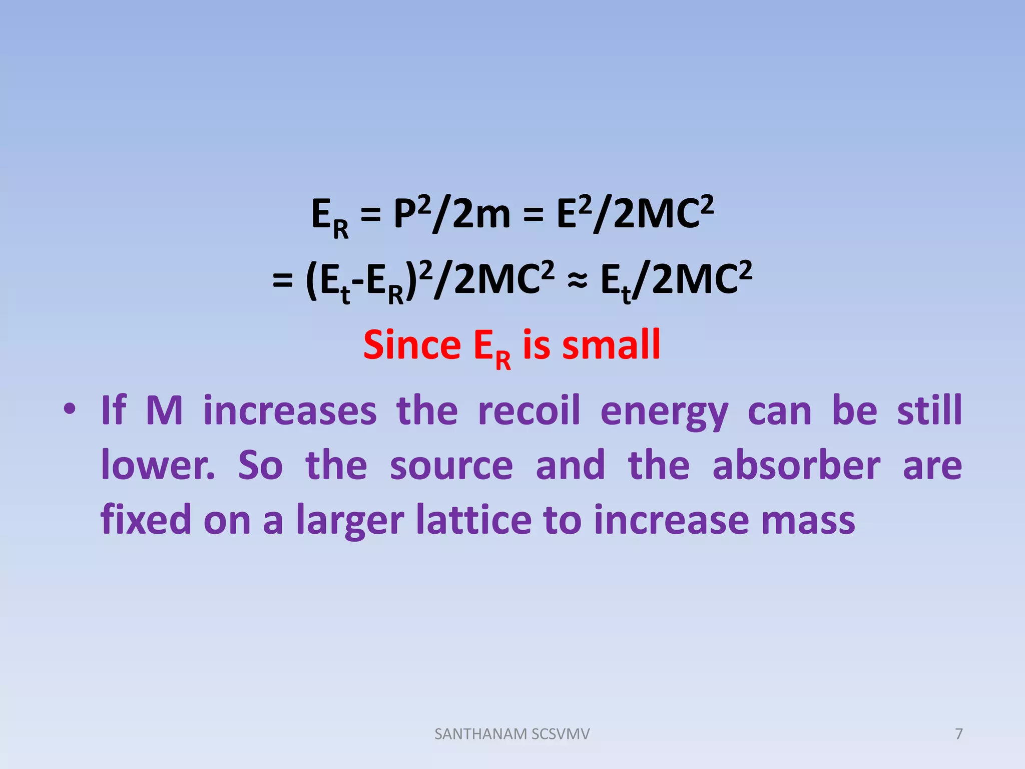 Mossbauer spectroscopy - Principles and applications | PPSX