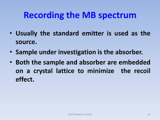 Mossbauer spectroscopy - Principles and applications | PPSX