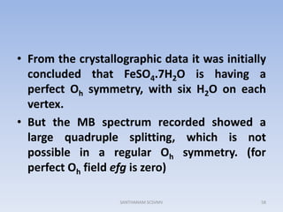 Mossbauer spectroscopy - Principles and applications | PPSX