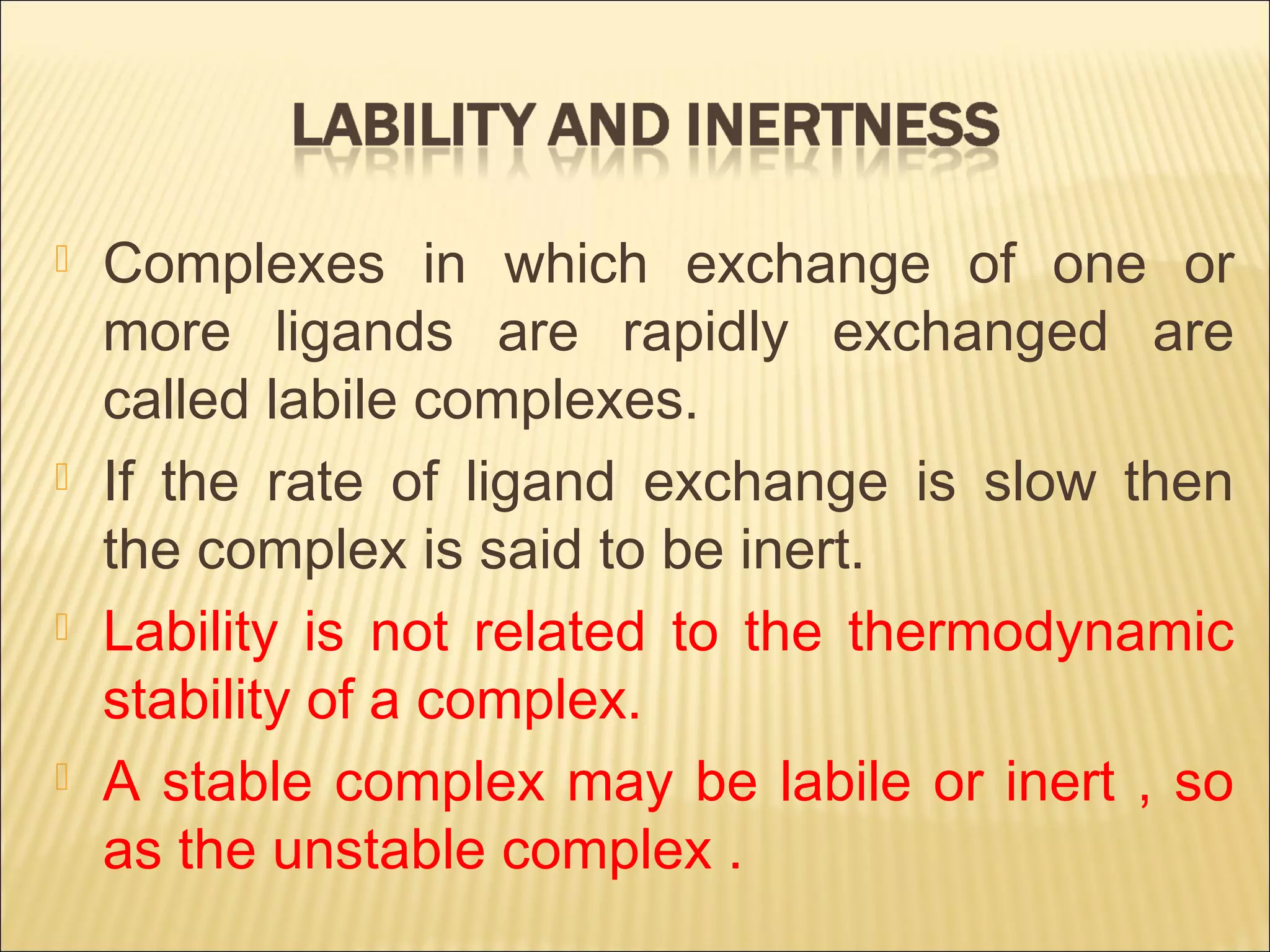 Reactions of complexes | PPT