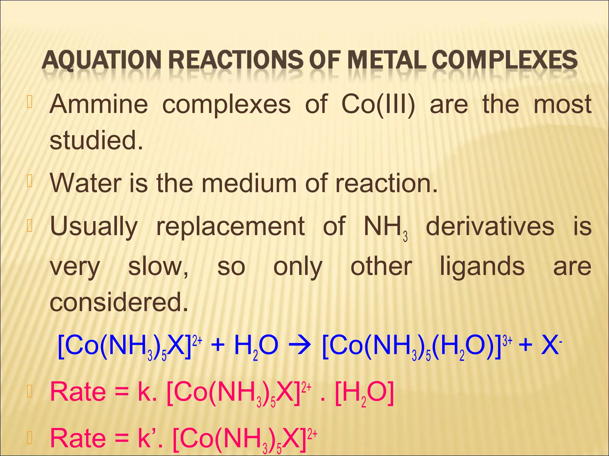 Reactions of complexes | PPT