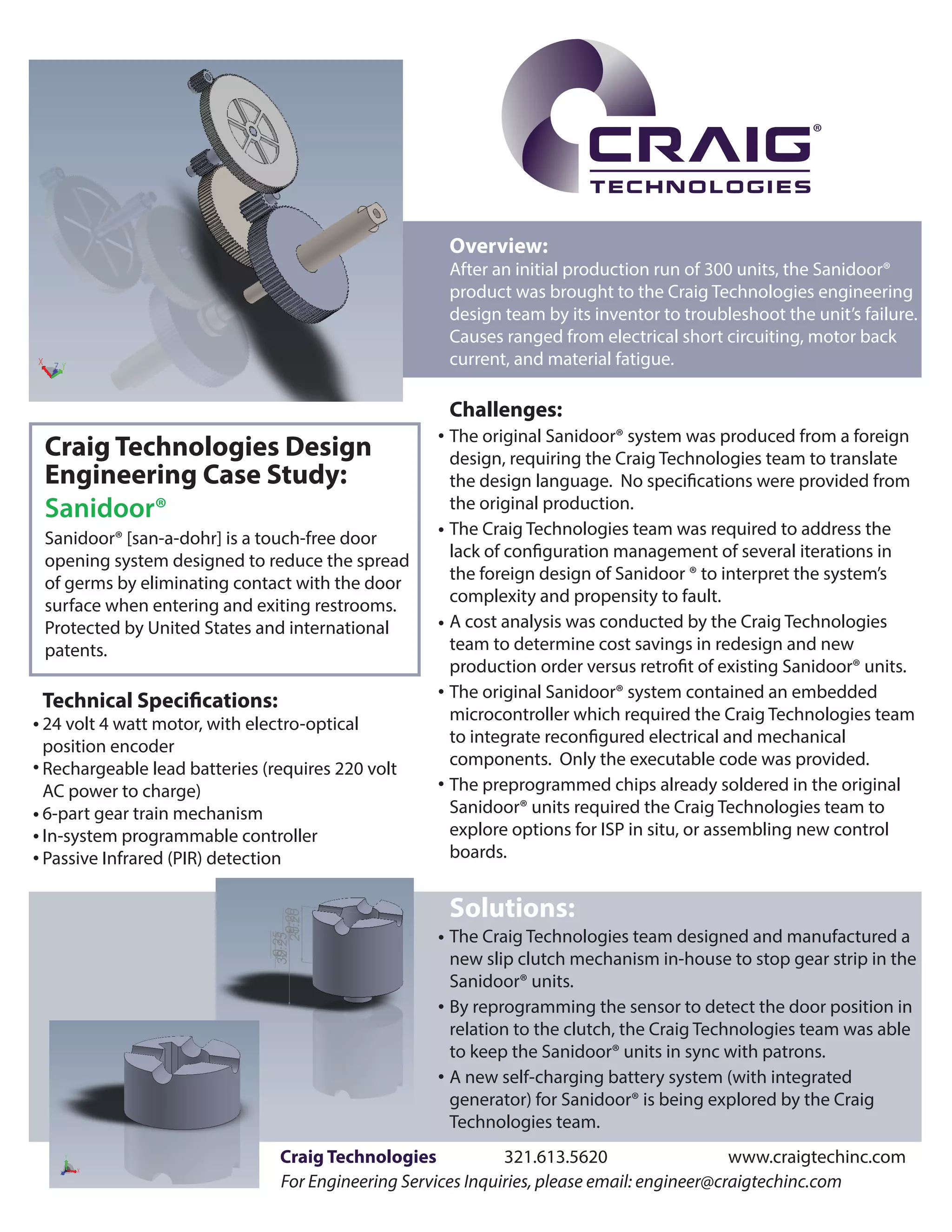 Sanidoor® Design Engineering by Craig Technologies | PDF