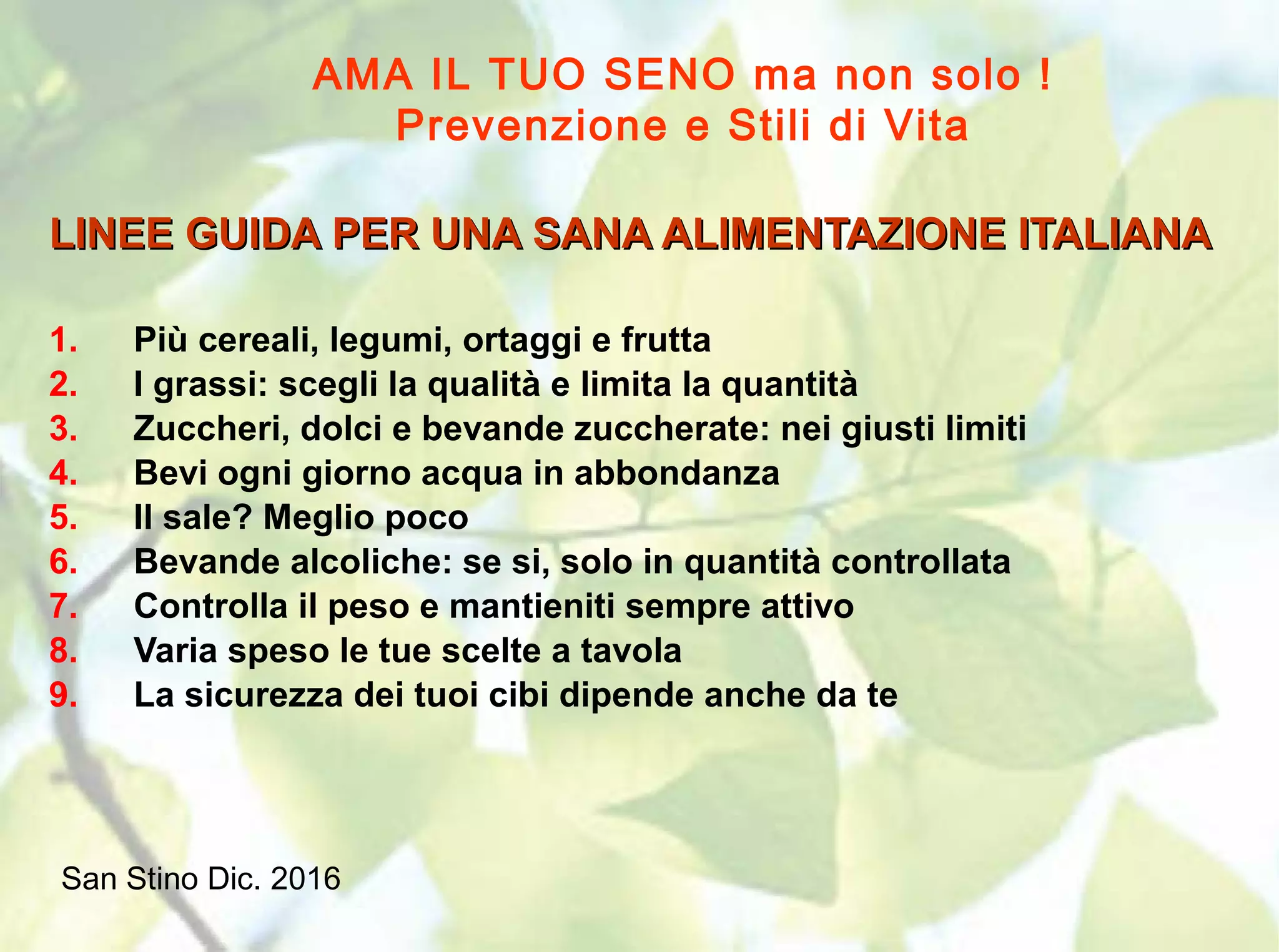 Sana alimentazione e Corretti stili di Vita | PPT