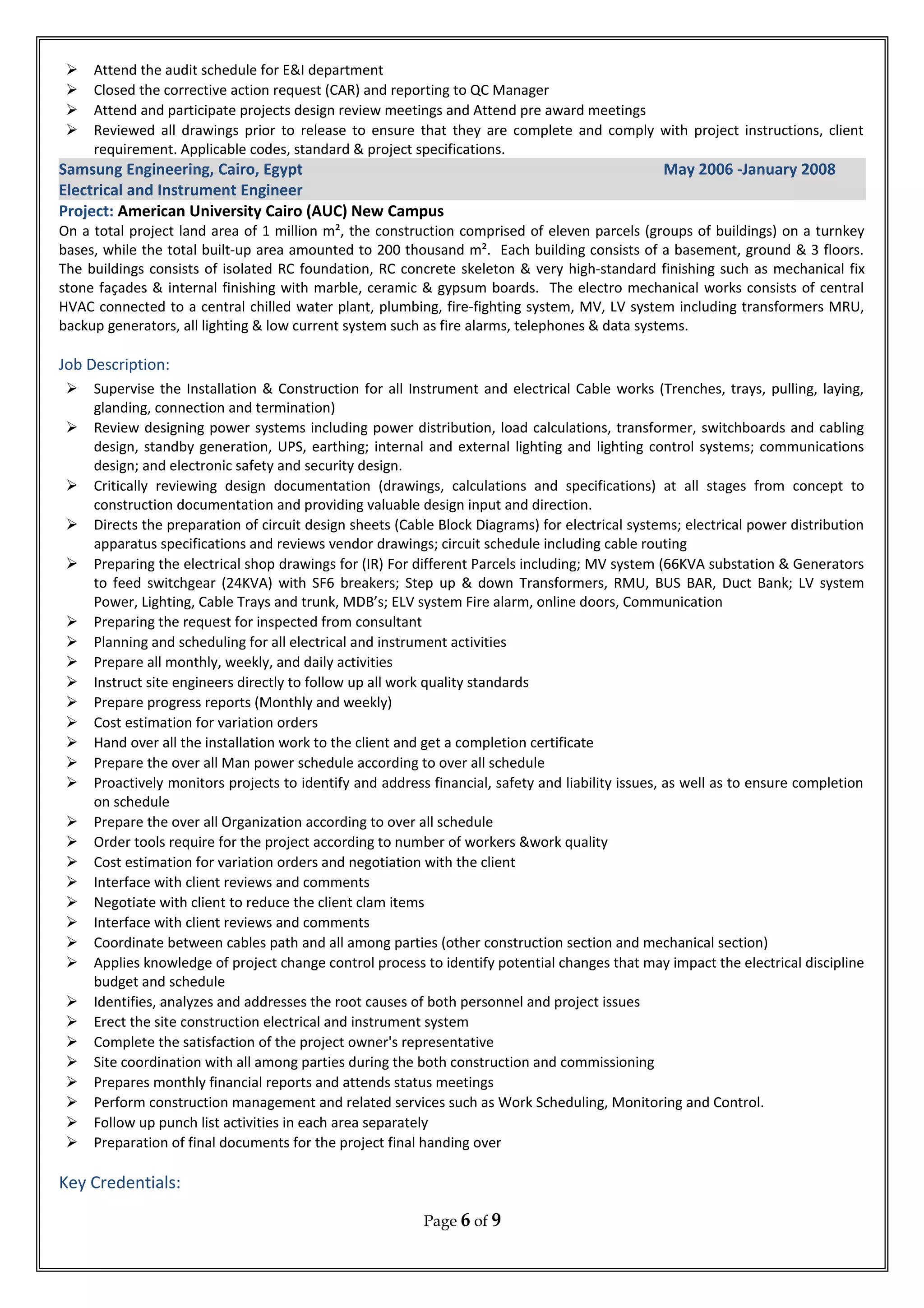 Sanad samir Project Quality Control, Electrical, Instrumentation ...