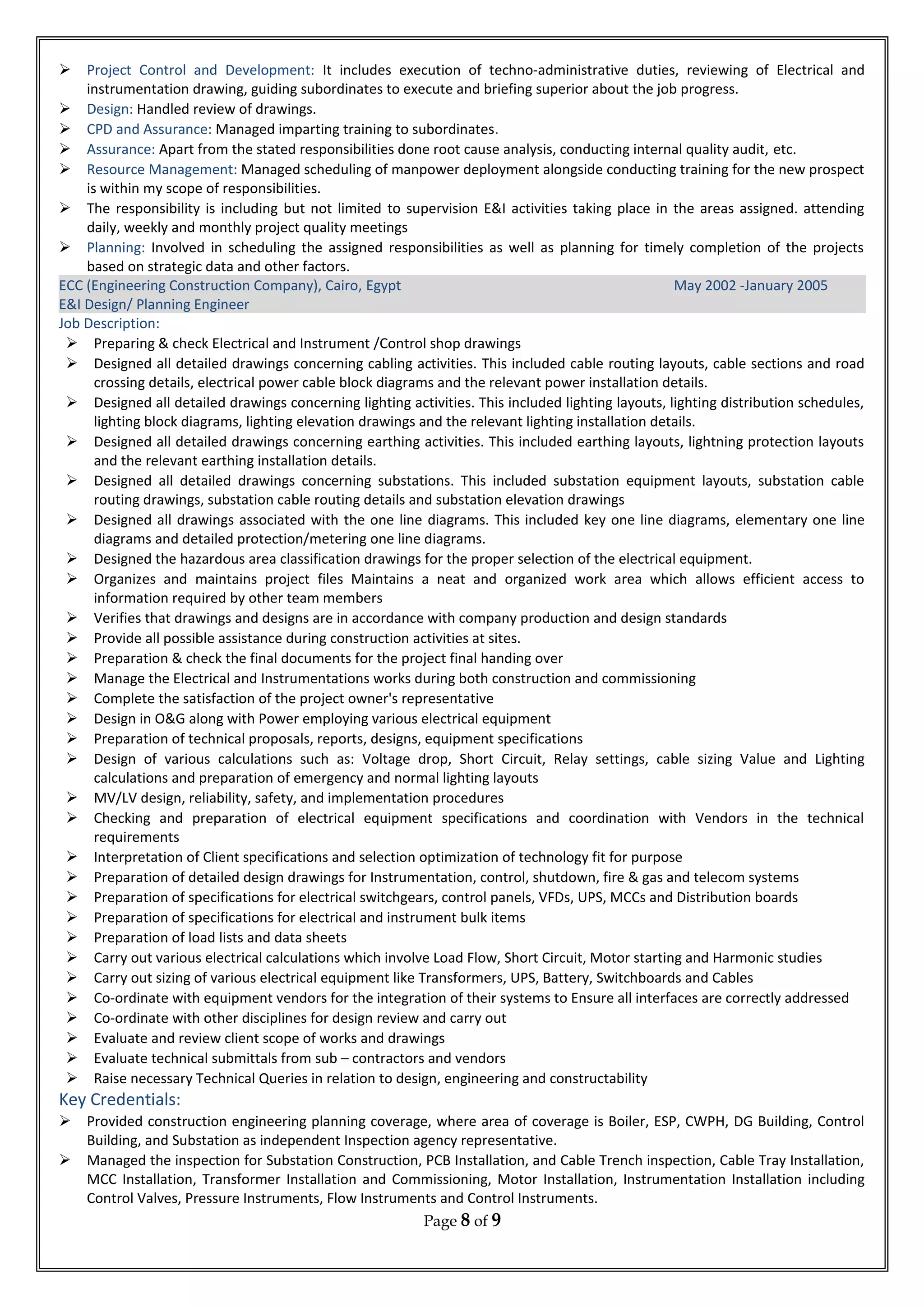 Sanad samir Project Quality Control, Electrical, Instrumentation ...