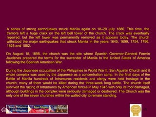 San Agustin Church, Manila, The UNESCO World Heritage Site of the old ...