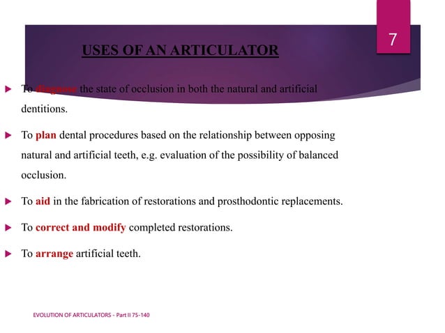 Articulators- Prosthodontics and crown and bridge | PPTX