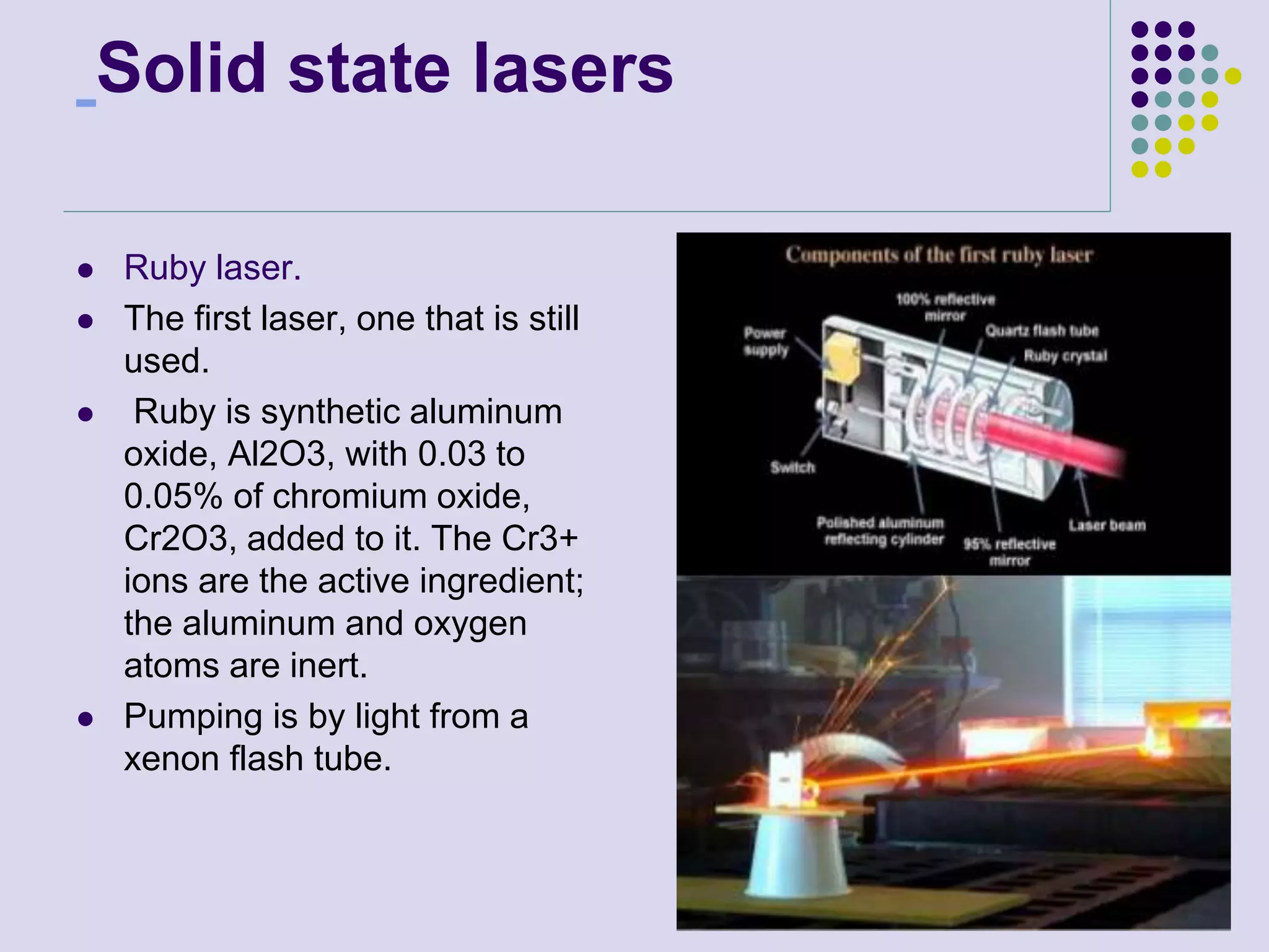 lasers SOLID STATE LASERS . | PPTX
