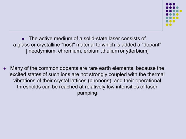 lasers SOLID STATE LASERS . | PPTX | Chemistry | Science