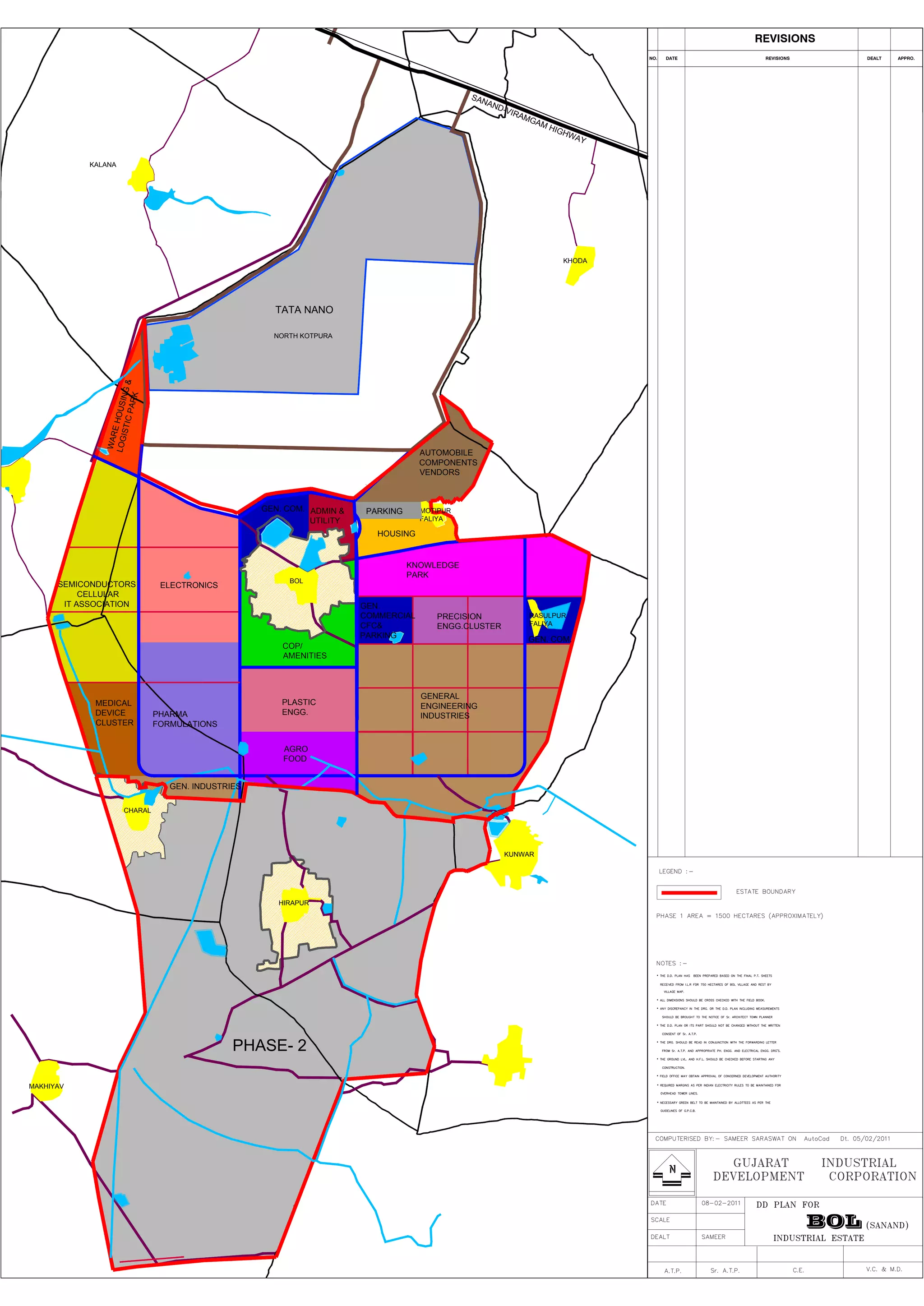 New Sanand Phase - II Estate Map ( Tentative) | PDF