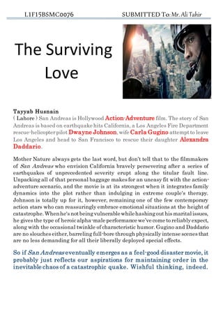 San Andreas (movie) Review | DOCX