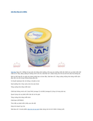 Sữa nan nga số 1 | DOCX