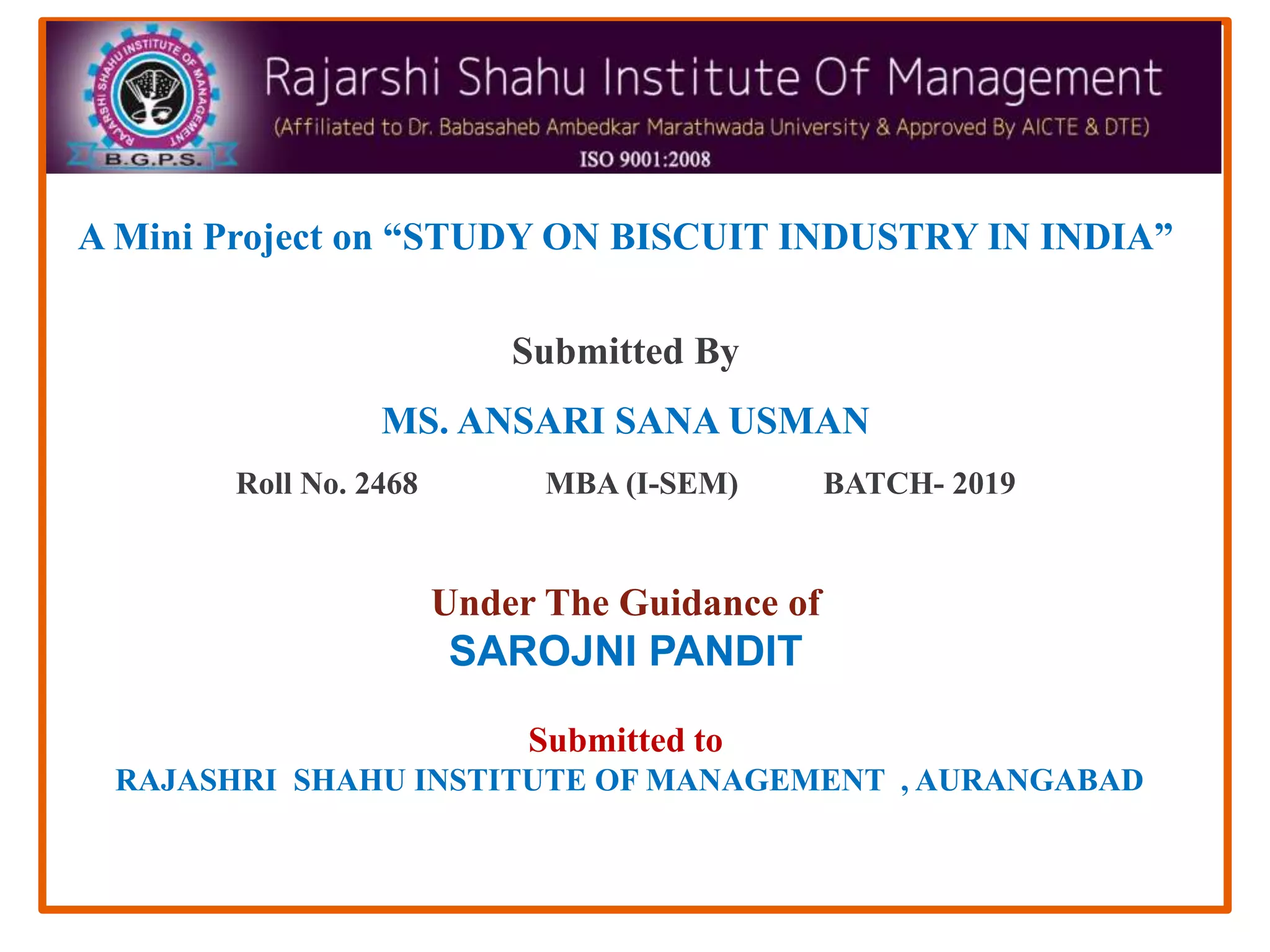 Biscuit industry in india | PPT