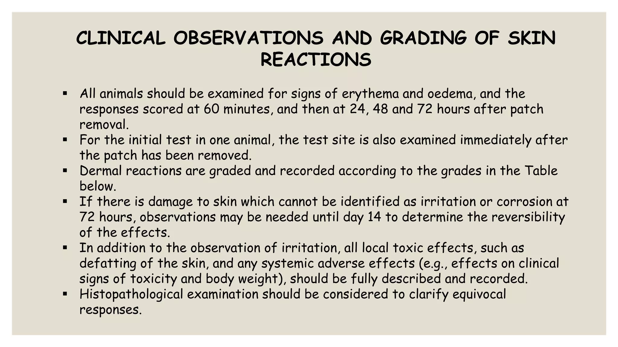 DERMAL IRRITATION STUDY ACCORDING TO OECD(404) GUIDELINES | PPTX