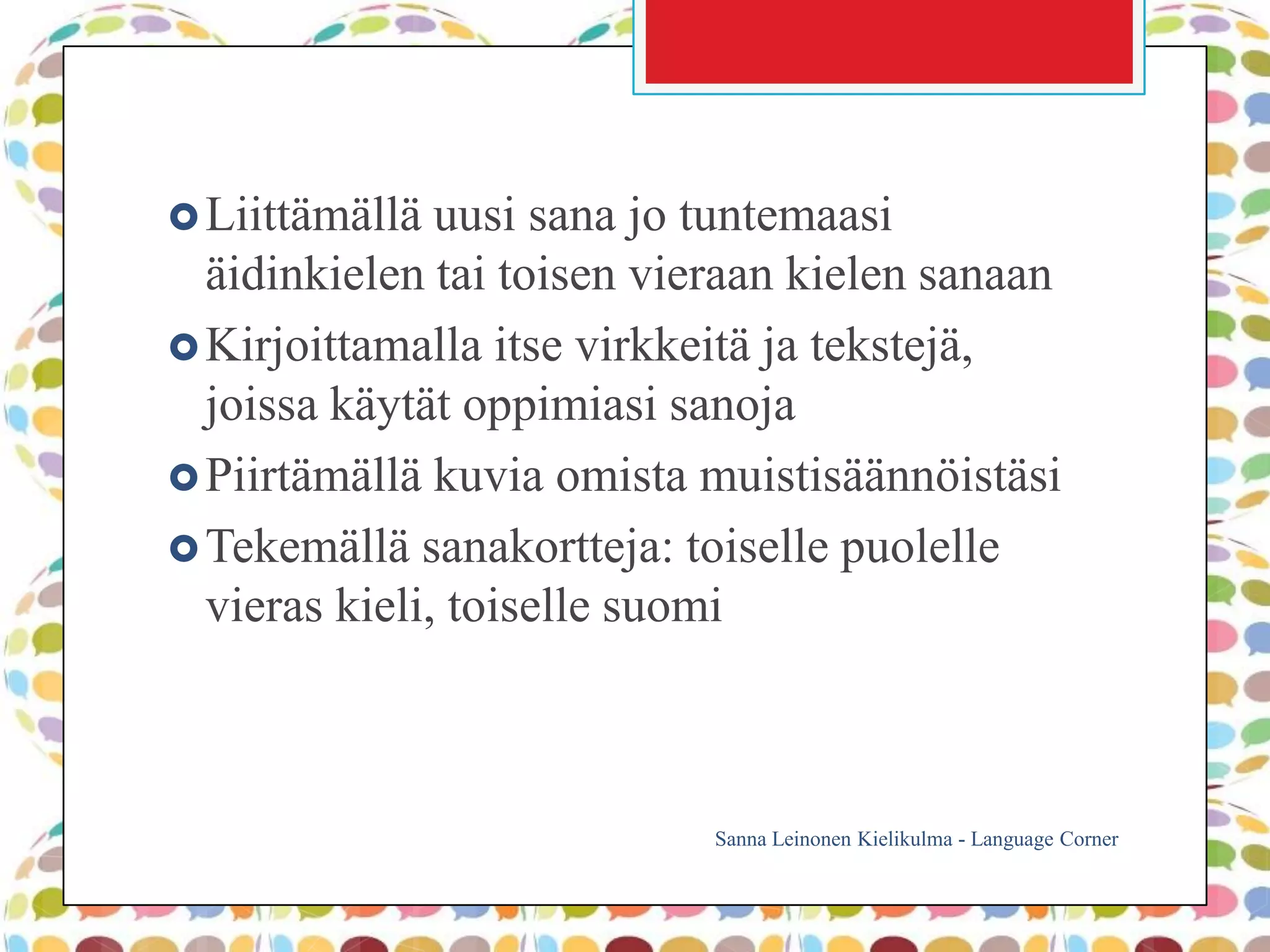 Sanaston opiskelu | PPTX