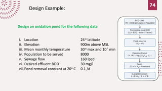 Design of Oxidation Pond | PDF