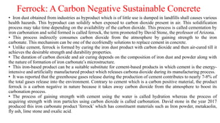Ferrock Concrete- Mechanism of Iron carbonation | PPTX