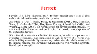 Ferrock Concrete- Mechanism of Iron carbonation | PPTX
