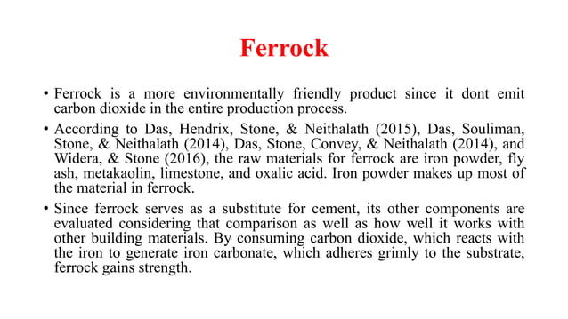 Ferrock Concrete- Mechanism of Iron carbonation | PPTX | Geology | Science