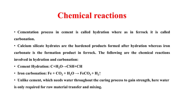 Ferrock Concrete- Mechanism of Iron carbonation | PPTX | Geology | Science