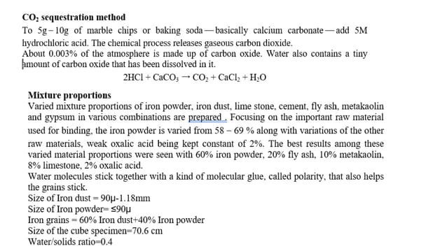 Ferrock Concrete- Mechanism of Iron carbonation | PPTX | Geology | Science