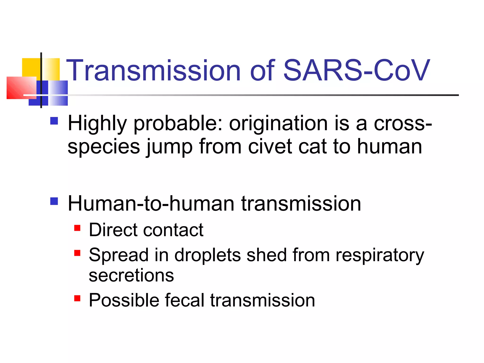 Severe Acute Respiratory Syndrome (SARS) Slide Share Health and ...