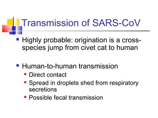 Severe Acute Respiratory Syndrome (SARS) Slide Share Health and ...