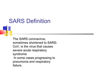 Severe Acute Respiratory Syndrome (SARS) Slide Share Health and ...