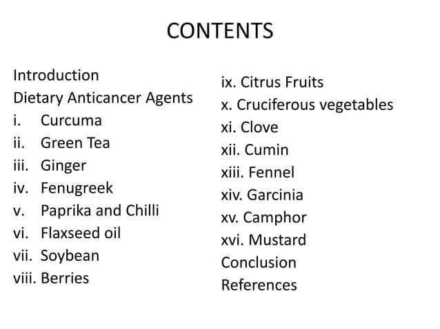 DIETARY ANTICANCER AGENTS | PPT