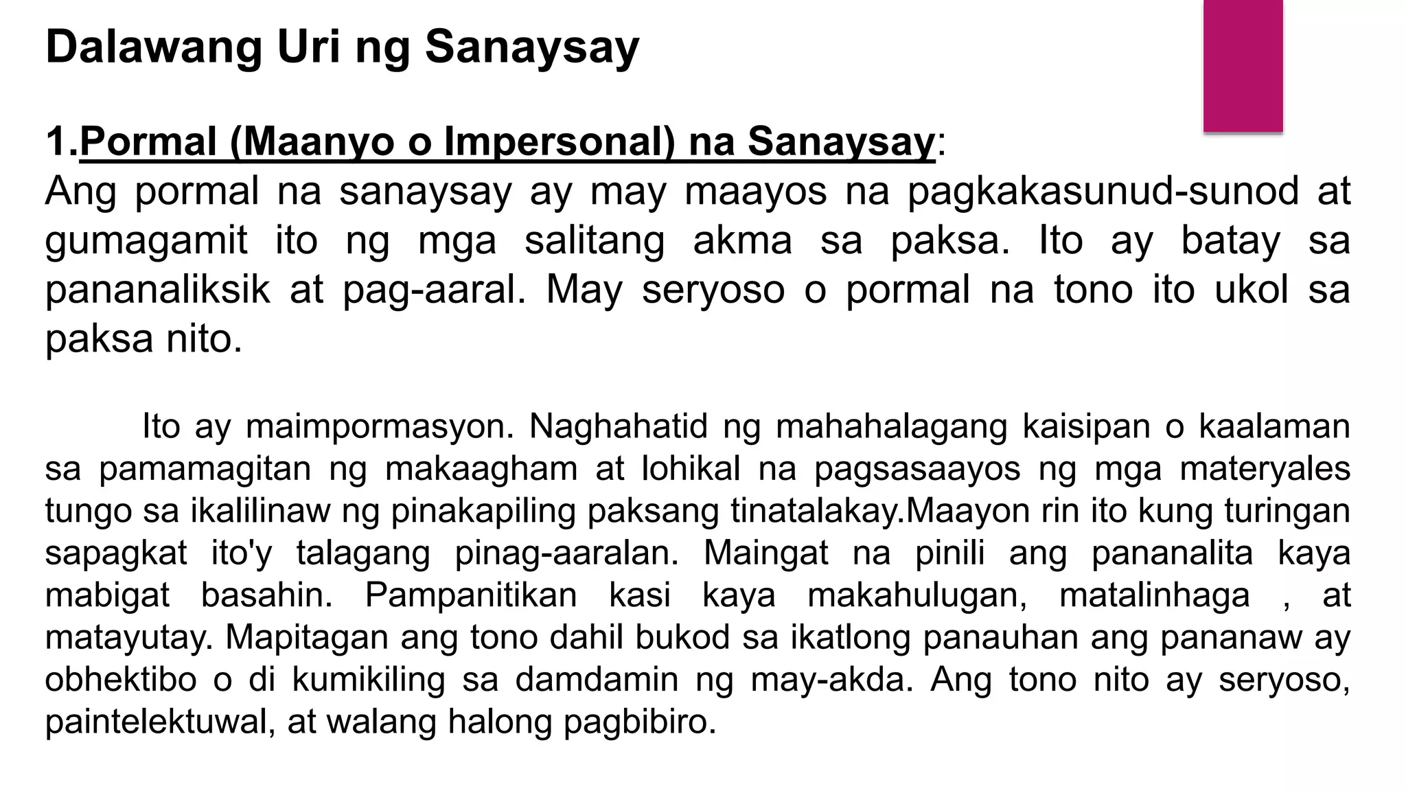 Sanaysay | PPTX