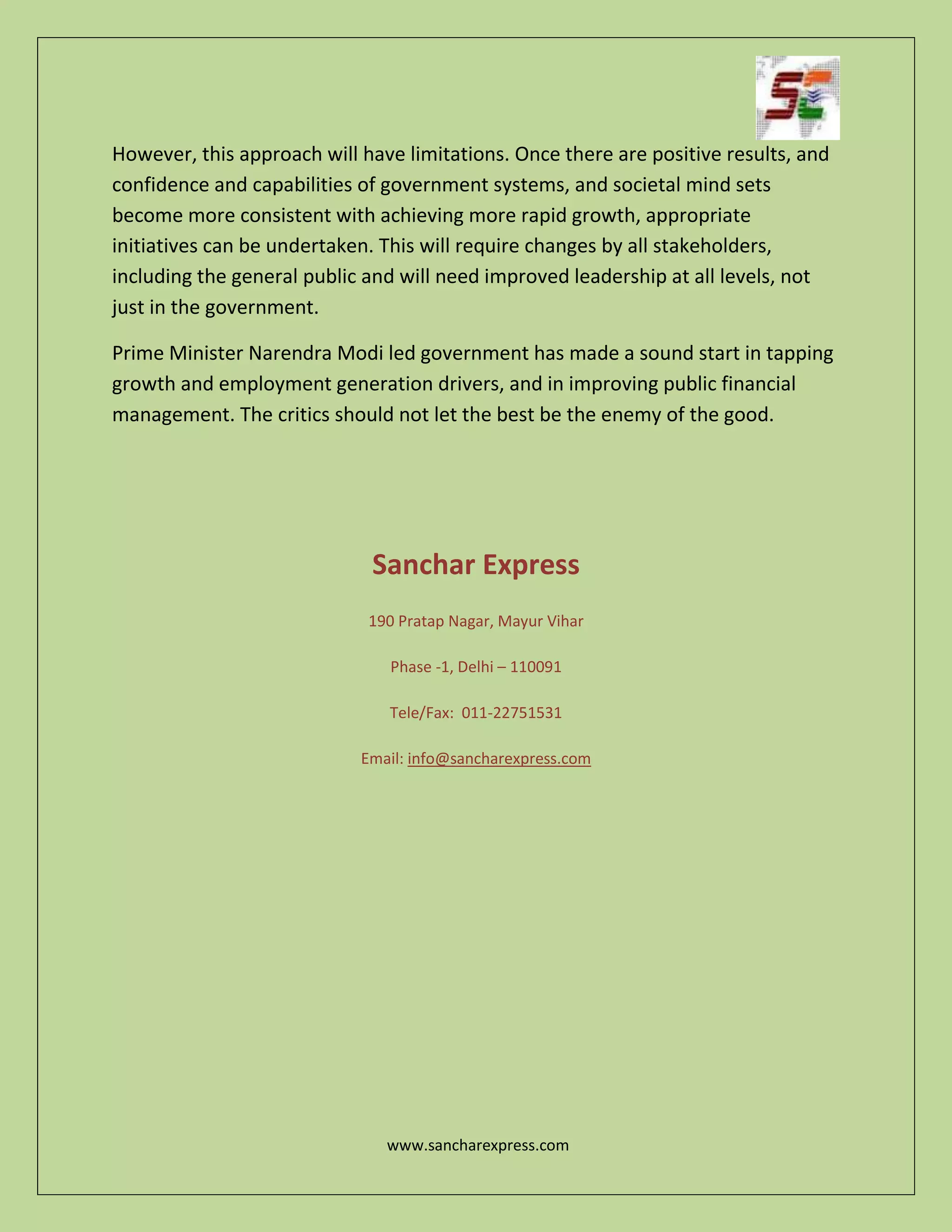 ECONOMIC MANAGEMENT CHARACTERISTICS OF MODI | DOCX | Civic affairs | Politics