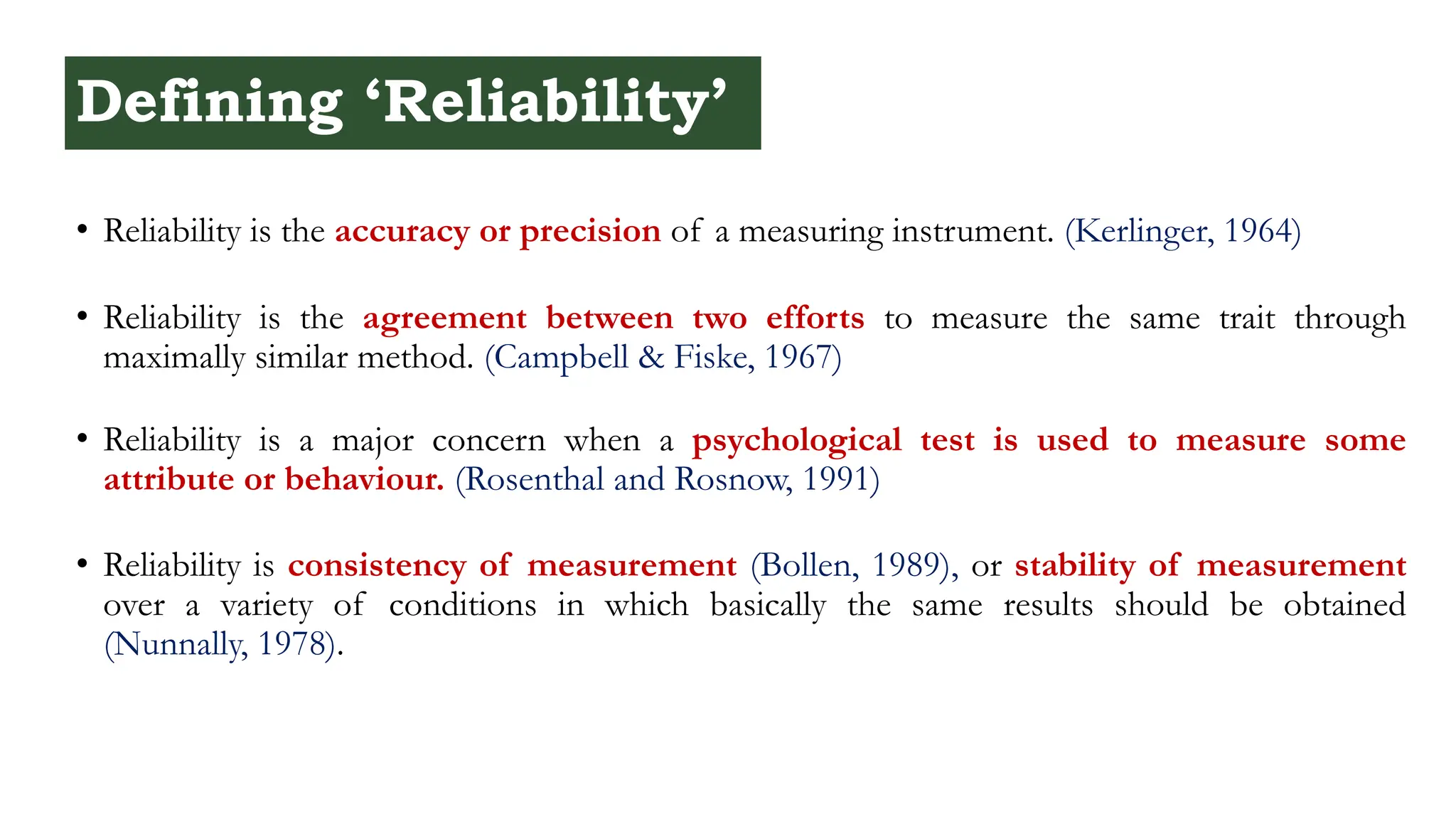 Reliability in behavioural research with practical example | PDF