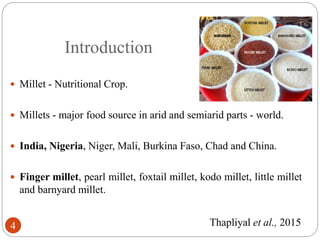 "Applications of Finger millet in Dairy and Food Industry" - SANTHOSH.V ...