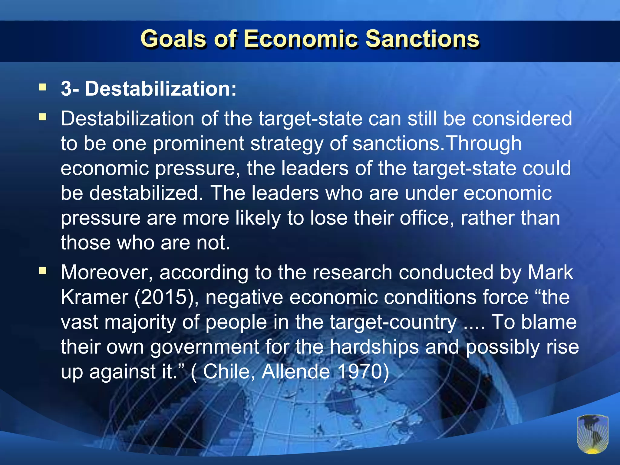 Economic Sanctions in International Relations | PPTX