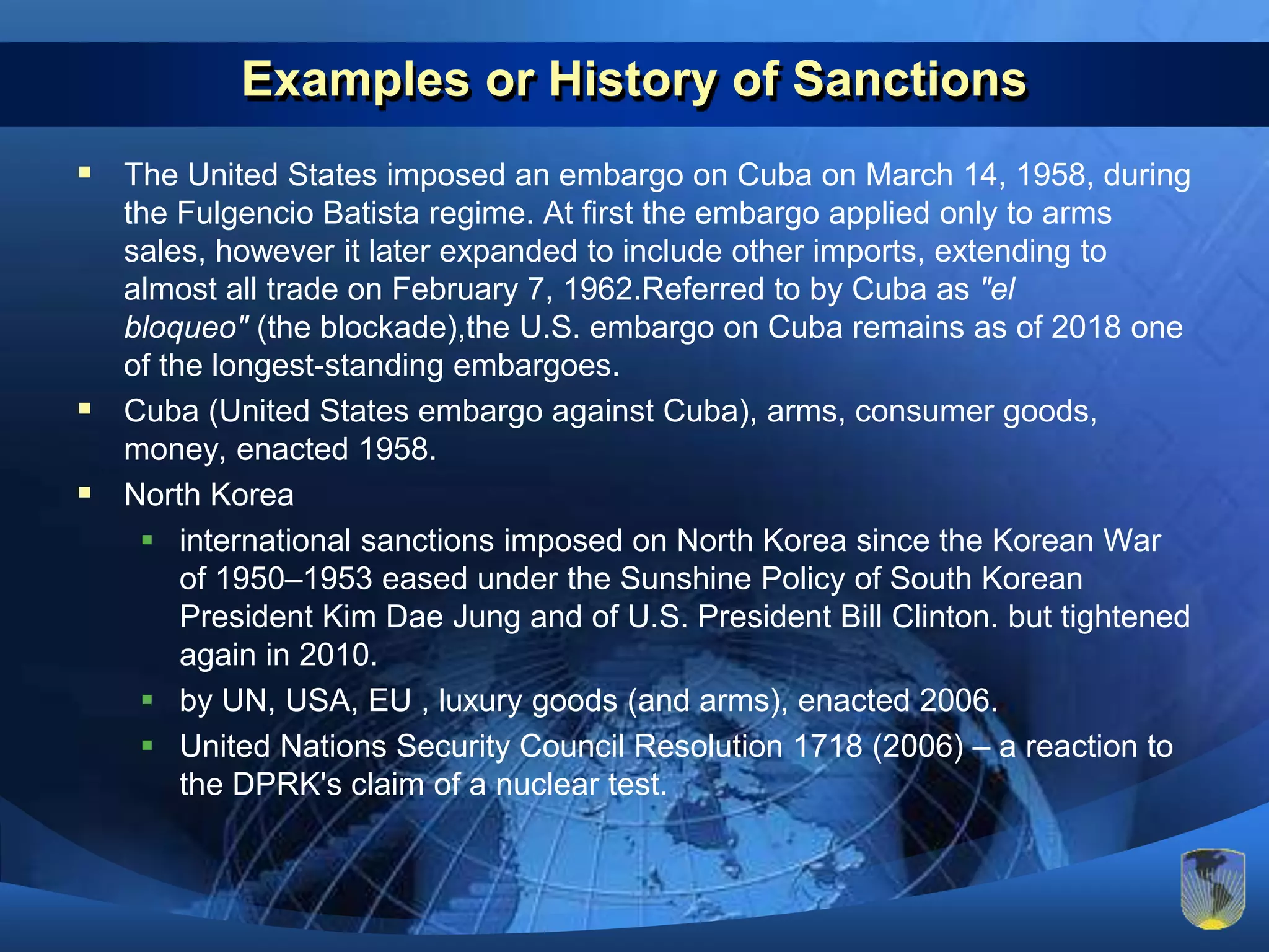 Economic Sanctions in International Relations | PPTX